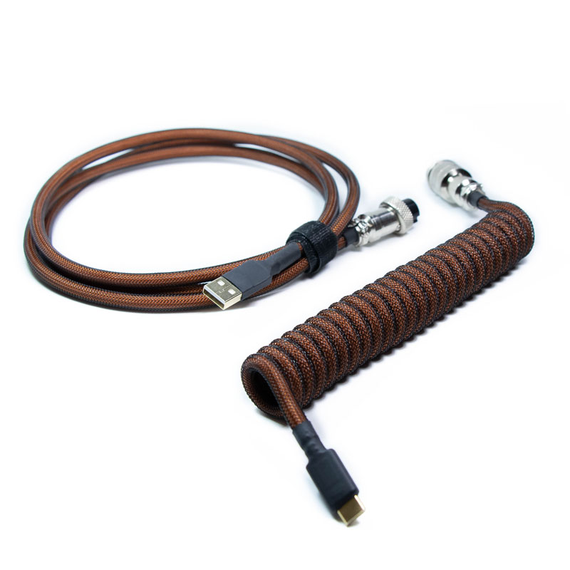Cable Custom para teclado mecánico - Naranja con negro | Stiutech